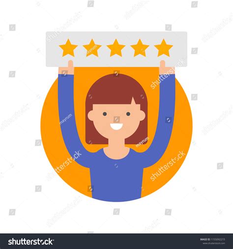 Girl Giving Star Rating Vector Stock Vector Royalty Free Shutterstock