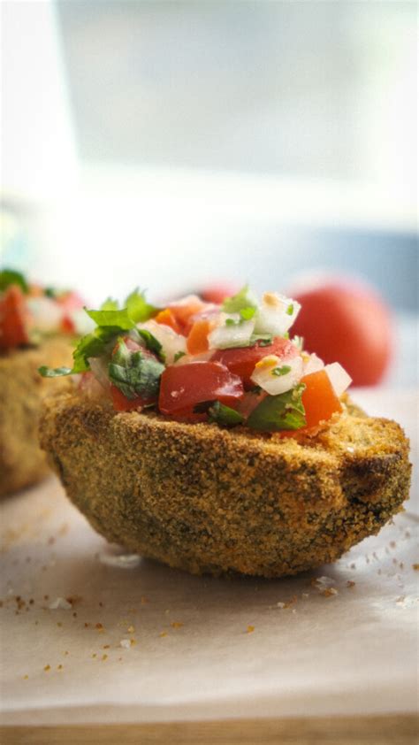 Air Fried Avocado With Pico De Gallo Molé In The Wall