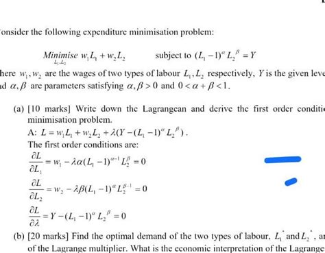 Solved Consider The Following Expenditure Minimisation