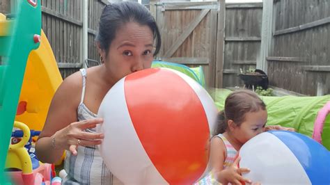 BLOWING UP THE BEACH BALL DEFLATING AND INFLATING BEACH BALL YouTube
