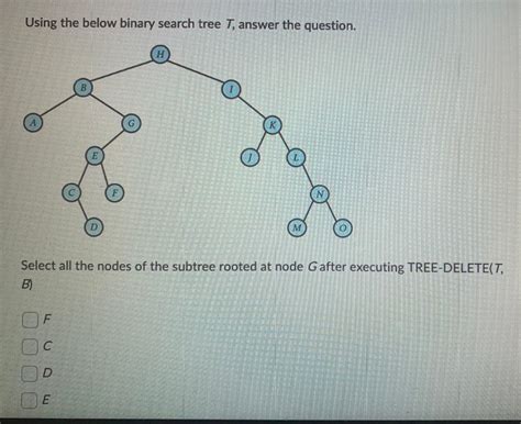 solved using the below binary search tree t answer the
