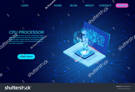 Artificial Intelligence Robot Technology Big Data Vector De Stock Libre De Regalías