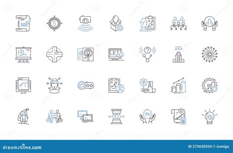 Roadmap And Itinerary Line Icons Collection Plan Schedule Guide