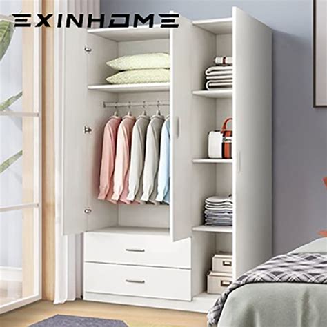 Exinhome Home Bedroom Wardrobe Wardrobe Simple Assembly Small Cabinet