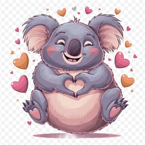 A Koala With Hearts And A Koala On Its Chest Premium Ai Generated Psd