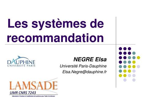 PPT Les systèmes de recommandation PowerPoint Presentation free