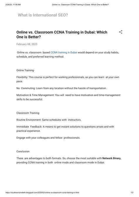 Ppt Online Vs Classroom Ccna Training In Dubai Which One Is Better Powerpoint Presentation