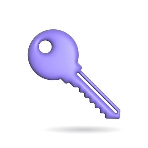 Premium Photo 3d Rendering Key Icon Illustration With Shadow Isolated