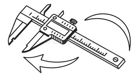 Caliper With Arrows Illustration Measurement Adjustment Vector Design Generative Ai Stock