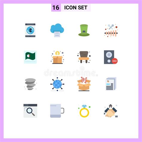 16 User Interface Flat Color Pack Of Modern Signs And Symbols Of Asian Bangladesh Drink Party