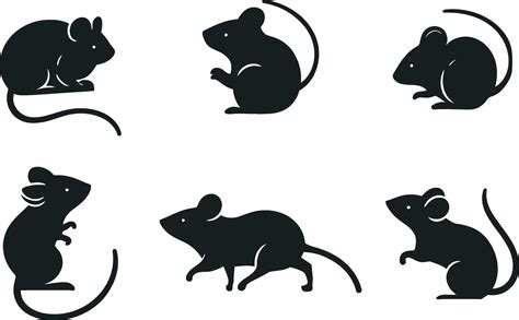 A Collection Of Mice Silhouettes For Artwork Compositions 54628363