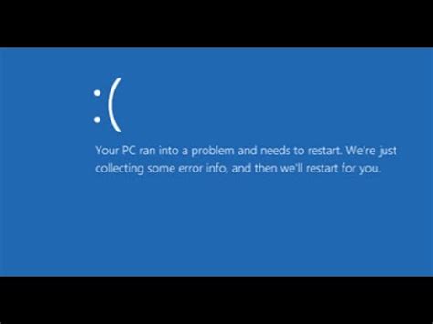 Windows Your PC Ran Into A Problem And Needs To Restart FIX YouTube
