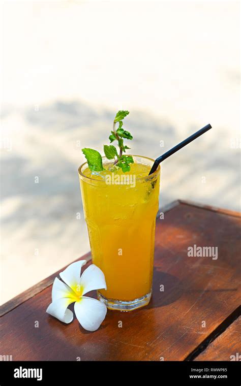 Cocktail Mai Tai With Light Rum Dark Rum Orange Curacao Almond Syrup