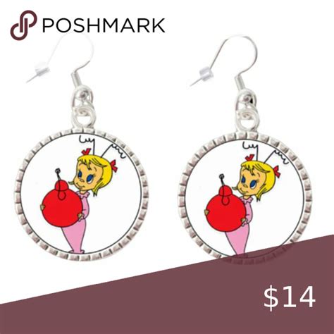 Cindy Lou Who Grinch Long Dangle Drop Earrings Pierced Ears With T