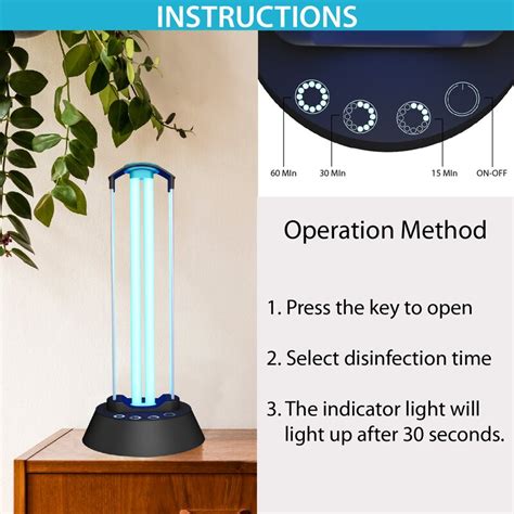 WBM Smart Ultraviolet Germicidal UV Lamp Sterilization With Three Step Timing Remote Control