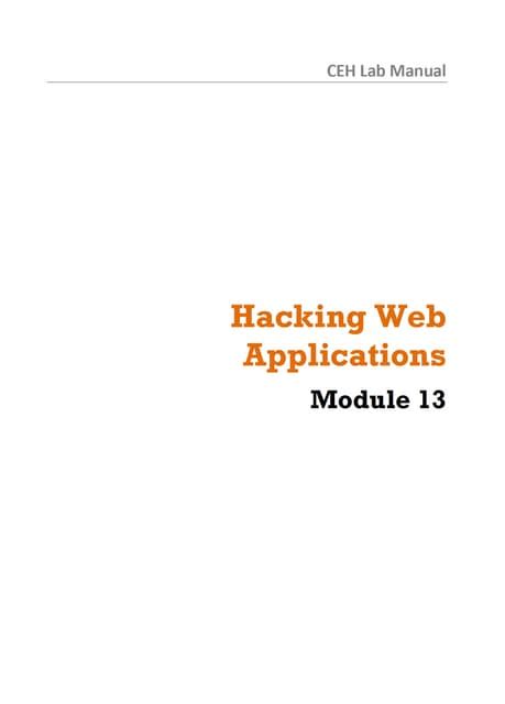 cehv8 labs module13 hacking web applications pdf