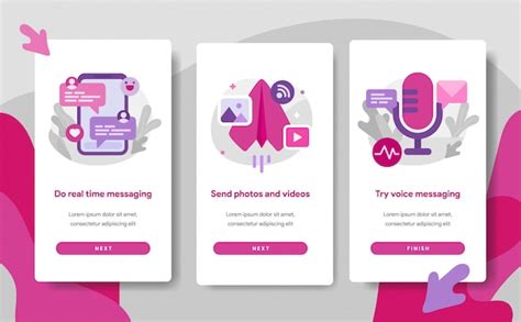 Premium Vector Onboarding Screen Page Template Of Chat Messaging App