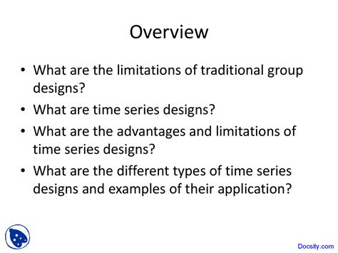 Time Series Research Design Lecture Slides Docsity