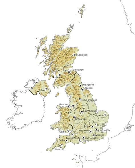 Map Of Major Airports In Britain