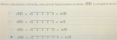 solved which calculation correctly uses prime factorization to write