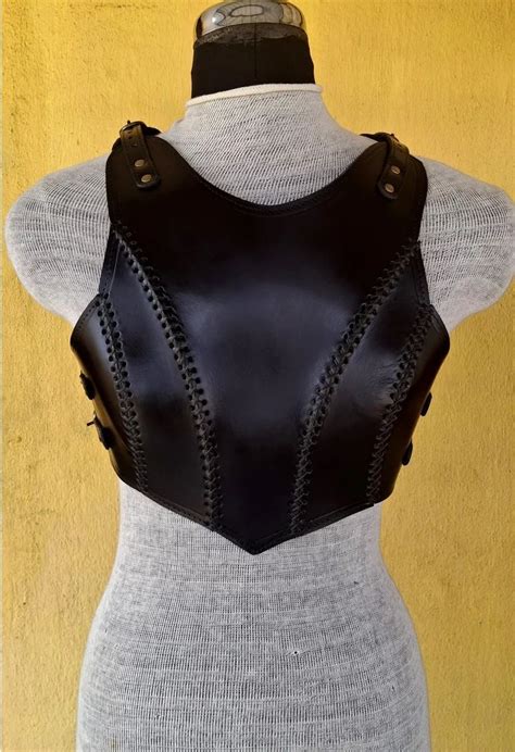 Warrior Armor Antique Brown Leather Female Viking Chest Plate Larp