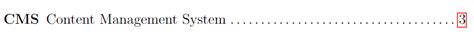 Acronyms ACRO Package List Same Style As Table Of Contents TeX
