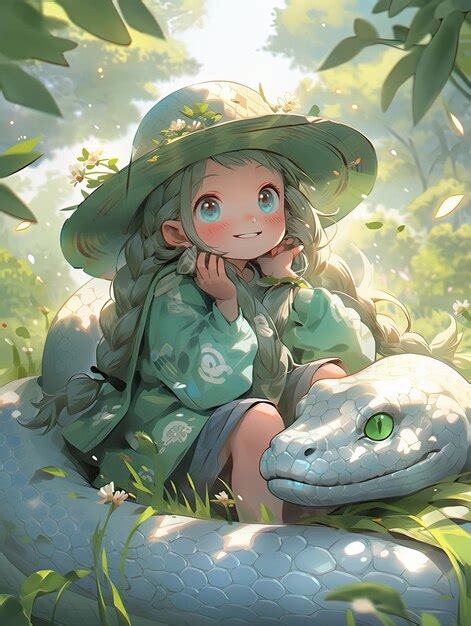 Premium Photo Anime Girl And Snake