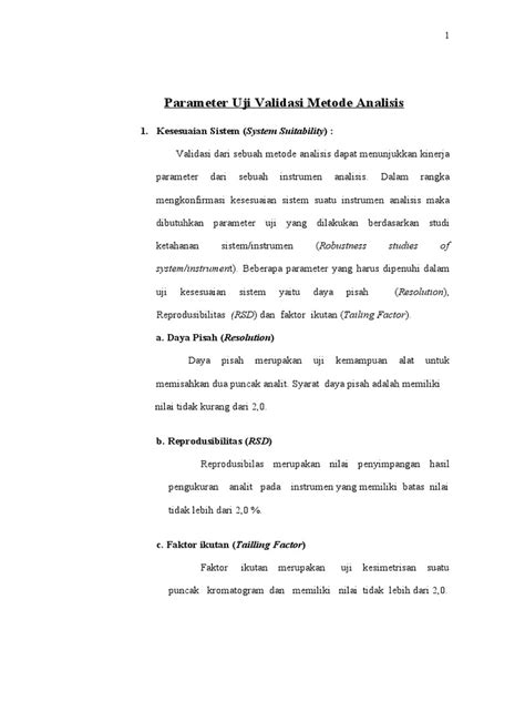 Validasi Metode Analisis Pdf