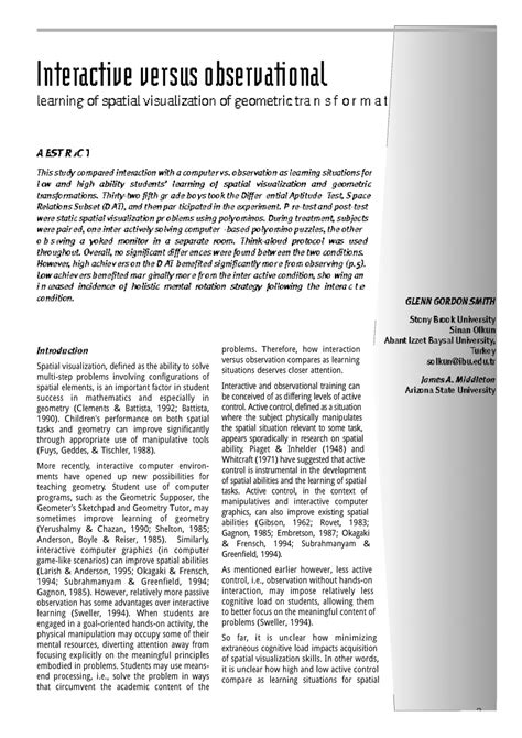 pdf interactive versus observational learning of spatial