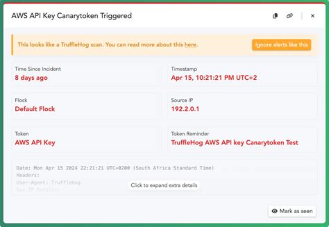 Alert Annotation Trufflehog Scan Thinkst Canary