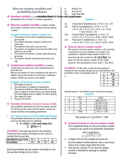 Ch01 Cheat Sheet Pdf Probability Distribution Applied Mathematics