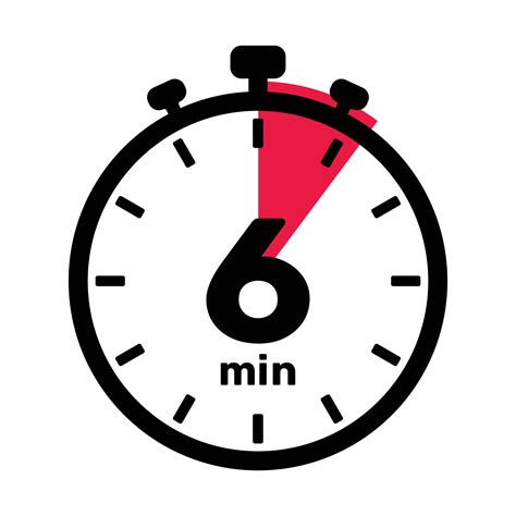 6 Minutes Analog Clock Icon White Background 34899711 Vector Art At