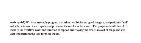 Solved Activity 4 2 Write An Assembly Program That Takes Chegg