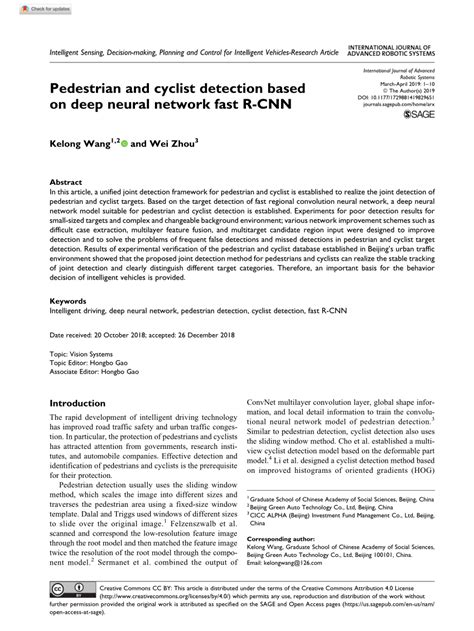 Pdf Pedestrian And Cyclist Detection Based On Deep Neural Network