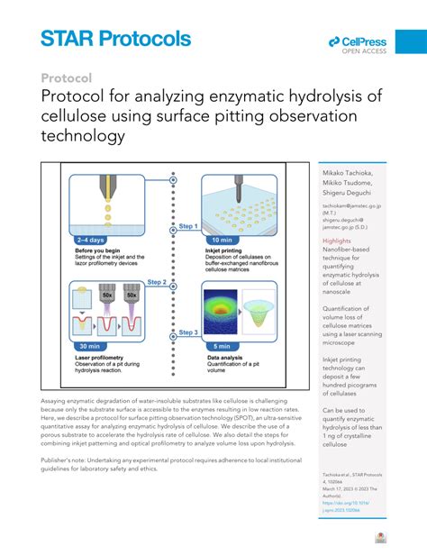 Pdf Protocol For Analyzing Enzymatic Hydrolysis Of Cellulose Using