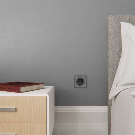 Odace prise de courant 2P T anthracite à vis 4 connexions rapides par pôle