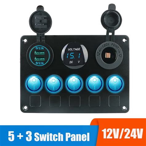 Panel Prze Cznika 24V 12V 5 Przycisk W Adowarka USB Wiat A Samochodowe