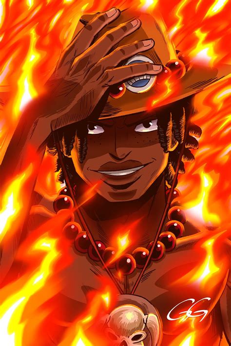 Fire Fist Portgas D Ace Anime Wall Art Poster Black Anime Art Prints Etsy