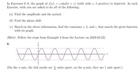 solved in exercises 6 9 the graph of f x asin bx c with