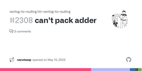 Cant Pack Adder · Issue 2308 · Verilog To Routingvtr Verilog To