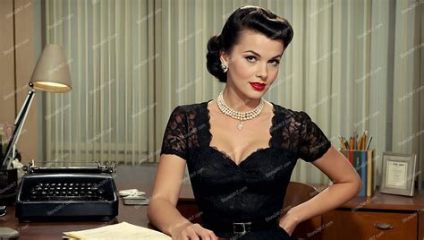 Pin Up Secretary In Classic Office Setting Image 4080 X 2304 Px