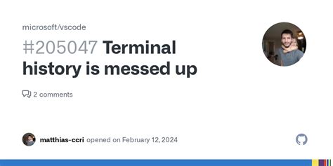 Terminal History Is Messed Up · Issue 205047 · Microsoftvscode · Github