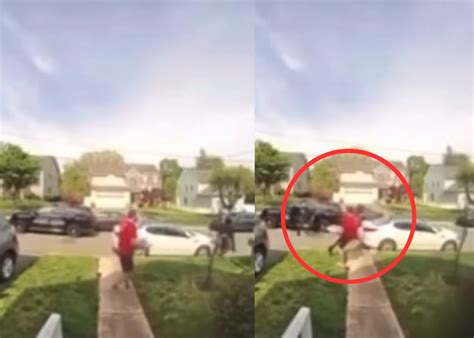 Watch Pizza Delivery Man Trips Fleeing Suspect With His Foot