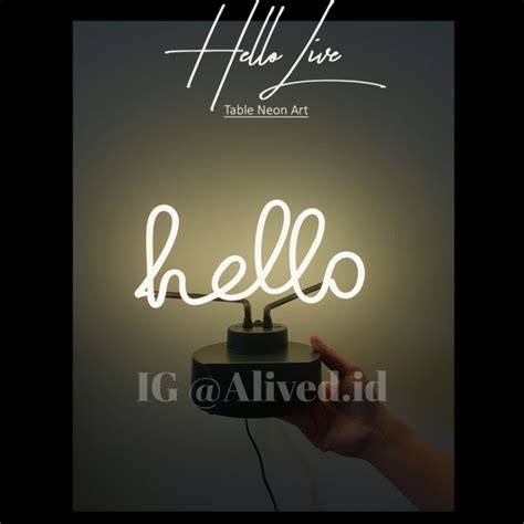 Jual Lampu Meja Neon Light Hello Kaca Shopee Indonesia