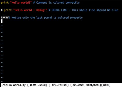 VIM With Python Multiple Do Not Get Colored As A Comment Unix Linux Stack Exchange