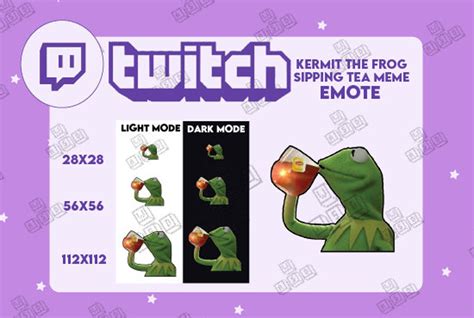 Twitch Emote Kermit The Frog Drinking Tea Etsy