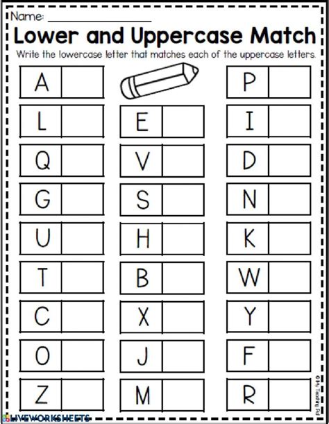 Uppercase Match The Same Letters Worksheet