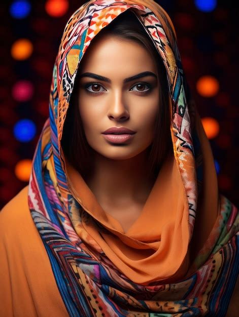 Premium Ai Image Beautiful Asian Woman Model Posing On Vivid Neon