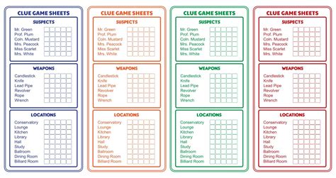 Clue Board Game 10 Free Pdf Printables Printablee In 2024 Clue Board Game Clue Games Clue