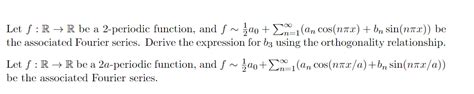 solved let f r→r be a 2 periodic function and